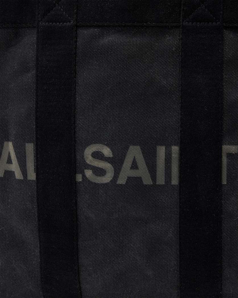 Layo Spacious Canvas Tote Bag Washed Black | ALLSAINTS Canada